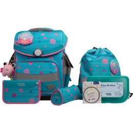 Schulranzen School-Mood "Timeless Pro", Kinder, Gr. B/H/T: 36cm x 42cm x 21cm, lilly (mermaid) mit moodie charly clever, Polyester, Rucks&auml;cke, mit LED-Patchy
