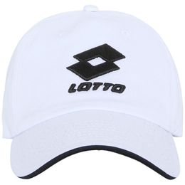 Baseball Cap Lotto, Herren, wei&szlig; (hellwei&szlig;), 100% Baumwolle, unifarben, Caps, - mit hochwertiger Logo-Stickerei