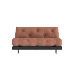 Daybett Karup Design "Roots Sofa Bed, Schlafsofa, Daybett, Bettfunktion, FSC-Massivholz", braun (clay braun), B:160cm H:85cm, Bezug: 80% Baumwolle, 20% Polyester, Daybetten, Inkl. Futonmatratze, aus FSC-Kiefer, in mehreren Farben erh&auml;ltlich
