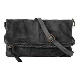 Abendtasche CLUTY, Damen, Gr. B/H/T: 20cm x 13cm x 3cm onesize, schwarz, Leder, vintage, Taschen Abendtasche, echt Leder, Made in Italy
