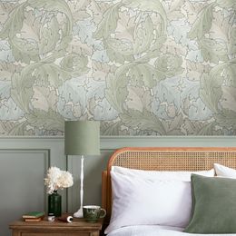 Vliestapete "Acanthus", gr&uuml;n (hellgr&uuml;n), B:0,52m L:10m, Vlies, WILLIAM MORRIS AT HOME, Tapeten, Design Tapeten