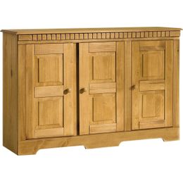 Sideboard OTTO HOME "Lisa", beige (natur gebeizt, gewachst), B:122cm H:80cm T:35cm, Massivholz, Sideboards, Sideboard, Kommode aus massivem Kiefernholz, in 2 Breiten lieferbar