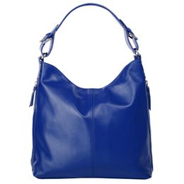 Henkeltasche Samantha Look, Damen, Gr. B/H/T: 30cm x 30cm x 12cm onesize, blau, Leder, gl&auml;nzend, Taschen, echt Leder, Made in Italy