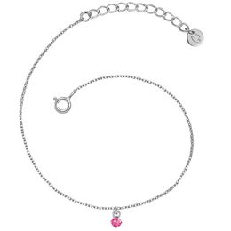 Glanzst&uuml;cke M&uuml;nchen Gliederarmband GLANZST&Uuml;CKE M&Uuml;NCHEN "GSM2017", silber, rosa, Armb&auml;nder, Damen, Silber 925 (Sterlingsilber), Gliederarmband, Motiv Herz