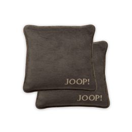 JOOP! Dekokissen JOOP "Kissenh&uuml;lle MDF Doubleface 2er Pack" Gr. S, braun, B:50cm, Obermaterial: 58% Baumwolle CO. 35% Polyacryl PAN. 7% Polyester PES., Dekokissen_Sitzkissen_Kissenh&uuml;llen
