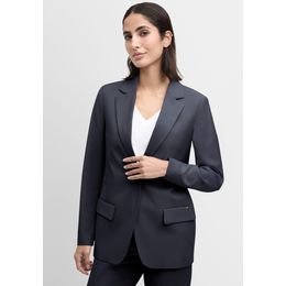 Jackenblazer Cinque "CILIGHT", Damen, Gr. 42, blau (dunkelblau), Web, Obermaterial: 53% Polyamid, 43% Schurwolle, 4% Elasthan, unifarben, regular fit normal, V-Ausschnitt, eingesetzt,&Auml;rmel ohne &Auml;rmelschlitz gerader Abschluss mit Kn&ouml;pfen, Blazer, Mit Markenlabelpl&auml;ttchen