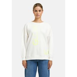 Smith & Soul Sweater SMITH & SOUL, Damen, Gr. L, wei&szlig; (gelb), Sweatware, Material: 70% Baumwolle, 20% Modal, 10% Polyester, bedruckt, oversize normal, Rundhals, eingesetzt Rippb&uuml;ndchen, Sweatshirts Sweater, mit Seitenschlitze