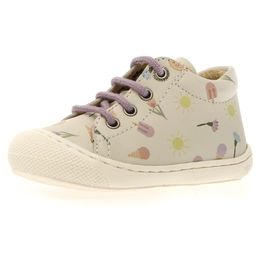Lauflernschuh Naturino "COCOON PR. FRESHEN MILK", Baby, Gr. 20, beige eist&uuml;ten, Glattleder, bedruckt, Schuhe Lauflernschuh, Barfu&szlig;schuh mit buntem Print, Gr&ouml;&szlig;enschablone zum Download