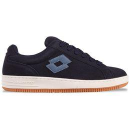 Sneaker Lotto, Damen, Gr. 40, blau (navy, midblau), Synthetik, unifarben mit Farbeinsatz, Schuhe Sneaker, - mit extra breiter Schn&uuml;rung