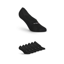 F&uuml;&szlig;linge Fila "UNISEX GHOST SOCKS", Herren, Gr. 35-38, schwarz, Baumwollmischung, unifarben, normal, Socken, mit Logo-Schriftzug, Silikonstreifen an der Ferse f&uuml;r besseren Halt