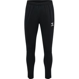 Trainingshose Hummel "HMLCORE 2.0 TRAINING PANTS", Gr. S (46), N-Gr, schwarz, wei&szlig;, Obermaterial: 100% Polyester, weit, unten schmal, Hosen Trainingshose, weite Passform, konische Passform, mit Kordelverschluss