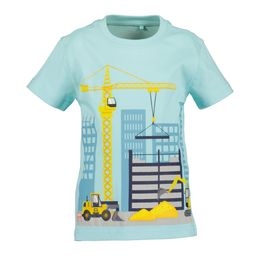 T-Shirt Blue Seven, Jungen, Gr. 110, aqua, Single Jersey, Obermaterial: 100% Baumwolle, bedruckt, unifarben, Basic normal, Rundhals, Shirts T-Shirt, Basic Passform, ohne Verschluss, unifarben oder mit Druck
