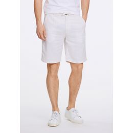 Shorts Junk De Luxe "Leinenshorts Relaxed Fit", Herren, Gr. L, wei&szlig; (optical wei&szlig;), Obermaterial: 55% Baumwolle, 45% Leinen, relaxed fit, Hosen Shorts