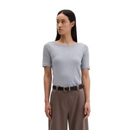 Marc O'Polo T-Shirt MARC O'POLO "aus softem Slub-Jersey", Damen, Gr. L, grau horizon, Obermaterial: 100% Baumwolle, unifarben, Basic, regular fit, U-Boot-Ausschnitt, normaler Saum, Shirts T-Shirt