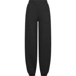 Jogginghose Urban Classics "Urban Classics Ladies Fluffy Sweatpants", Damen, Gr. 4XL, US-Gr&ouml;&szlig;en, schwarz, 70% Baumwolle, 30% Polyester, unifarben, loose fit, Hosen Jogginghose