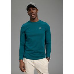 Rundhalsshirt DELMAO, Herren, Gr. S (44/46), dunkelgr&uuml;n, Single Jersey, Obermaterial: 100% Baumwolle, unifarben, Basic, Basic schmal, Rundhals, Rippb&uuml;ndchen, Shirts Rundhalsshirt, mit Markenlabel