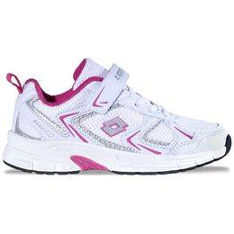 Sneaker Lotto, Kinder, Gr. 33, wei&szlig;, pink, Kunstfaser, Synthetik, Schuhe Sneaker, - ohne Schn&uuml;ren: mit Elastiksenkeln