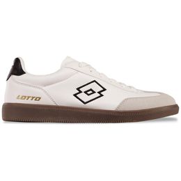 Sneaker Lotto, Damen, Gr. 42, schwarz-wei&szlig; (wei&szlig;, schwarz), Synthetik, clean, Schuhe Sneaker, - mit Zehenkappe aus tierfreiem Velours