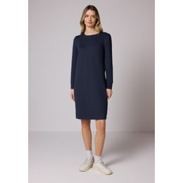Jerseykleid Street One, Damen, Gr. 46, EURO-Gr&ouml;&szlig;en, shadowed navy, Jersey, 69% Polyester, 25% Viskose, 6% Elasthan, unifarben, comfort fit normal, Rundhals, B&uuml;ndchen, Kleider Jerseykleid, in Unifarbe