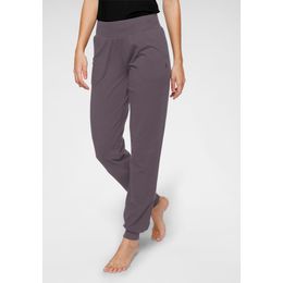 Yogahose OCEAN SPORTSWEAR "Soulwear - Yoga & Relax Pants - Loose Fit", Damen, Gr. 38, N-Gr, grau (taupe), Obermaterial: 56% Baumwolle, 38% Viskose, 6% Elasthan, bequem lang, Hosen Yogahose, Seitliche Eingrifftaschen und B&uuml;ndchen f&uuml;r bequemen Sitz, Topseller