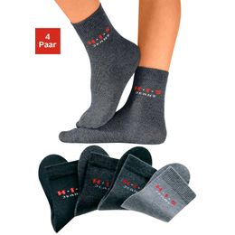 H.I.S. Basicsocken H.I.S, M&auml;dchen, Gr. 27-30, schwarz (schwarz, anthrazit, grau, mittelgrau), Baumwolle, Elasthan (LYCRA), Polyamid, unifarben, elastisch, Socken Basicsocken, mit kontrasfarbenem Logo, Topseller