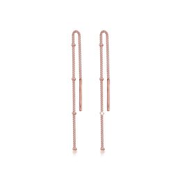 Paar Ohrh&auml;nger Elli "Ohrringe H&auml;nger Durchzieher Kugel Minimal Basic 925 Silber" Gr. 96, rosa (rosegold), Ohrringe, Damen, ohne Stein, Silber 925 (Sterlingsilber), Paar Ohrh&auml;nger