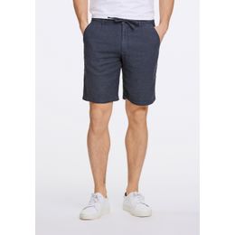 Shorts Junk De Luxe "Leinenshorts Relaxed Fit", Herren, Gr. L, blau (navy), Obermaterial: 55% Baumwolle, 45% Leinen, relaxed fit, Hosen Shorts
