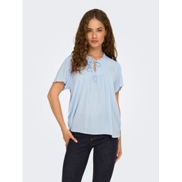 Jacqueline de Yong Kurzarmbluse JDY "JDYLIMA LIFE S/S TOP WVN NOOS", Damen, Gr. 38, kentucky blau, Web, Obermaterial: 100% Viskose, unifarben, loose fit normal, V-Ausschnitt, Blusen, Viskose, loose fit