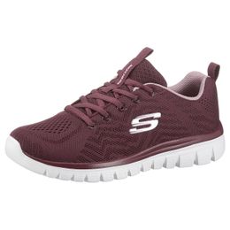 Sneaker Skechers "Graceful - Get Connected", Damen, Gr. 36, rot (bordeaux), Textil, Schuhe Sneaker, Freizeitschuh, Halbschuh, Schn&uuml;rschuh f&uuml;r die Maschinenw&auml;sche geeignet