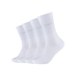 Socken Camano "ca-soft", Damen, Gr. 35-38, wei&szlig;, Baumwollmischung, unifarben, normal, Socken Socken, mit verst&auml;rktem Fersen- und Zehenbereich, Topseller