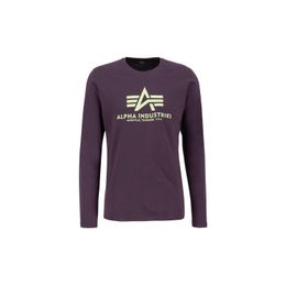 Longsleeve Alpha Industries "Basic Longsleeve BL", Damen, Gr. M, lila (plum), Obermaterial: 100% Baumwolle, Shirts Longsleeve