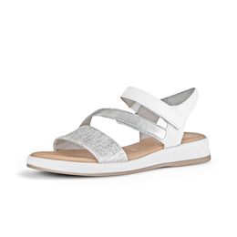 Riemchensandale Gabor "Riemchensandale", Damen, Gr. 42,5, silber, Schuhe Riemchensandale