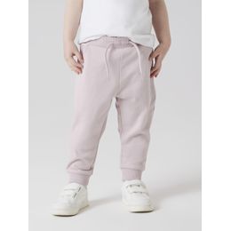 Sweatpants name it "NMNSELI SWE PANT BRU NOOS", M&auml;dchen, Gr. 92, N-Gr, lila (burnished lila), Jersey, Obermaterial: 60% Baumwolle, 40% Polyester, unifarben, regular fit normal, Hosen Sweatpants