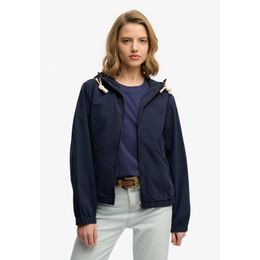 Parka Superdry "HOODED WASHED TWILL JKT", Damen, Gr. S, richest navy, Web, Obermaterial: 100% Baumwolle, unifarben, relaxed fit normal, Jacken Parka