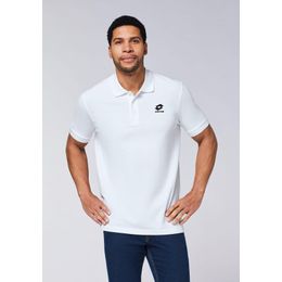 Poloshirt Lotto, Herren, Gr. M (48/50), wei&szlig; (hellwei&szlig;), 100% Baumwolle, unifarben, normal, ohne Ausschnitt, Flachstrickb&uuml;ndchen, Shirts, - in hochwertiger Baumwoll-Piqu&eacute; Qualit&auml;t