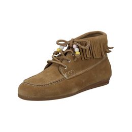 Schn&uuml;rstiefelette Pavement "Pavement Stiefelette Veloursleder", Damen, Gr. 38, hellbraun, Veloursleder, Schuhe Schn&uuml;rstiefelette