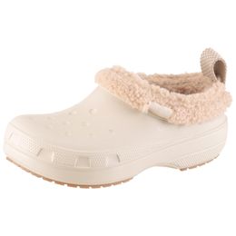 Clog Crocs "Classic Lined Shorty", Damen, Gr. 43, sandfarben, Croslite&trade;, Schuhe Clog, zum Schlupfen