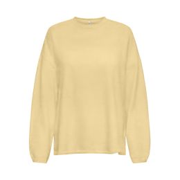 Strickpullover Only "ONLLOYAL AMALIO LIFE LS O-NECK KNT NOOS", Damen, Gr. M, sunlight detail:melange, Strick, Obermaterial: 80% Polyester, 20% Nylon, meliert, bequem normal, Rundhals, Pullover Strickpullover, Materialmix