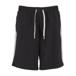 Badeshorts Urban Classics "Urban Classics Board Shorts With Patched Stripe", Herren, Gr. 5XL, US-Gr&ouml;&szlig;en, schwarz, 100% Polyamid, Badehosen Badeshorts