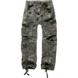 Cargohose Brandit "Brandit Herren Vintage Cargo Pants", Damen, Gr. S, US-Gr&ouml;&szlig;en, olive camouflage, 100% Baumwolle, loose fit, Hosen Cargohose