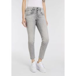 5-Pocket-Jeans Herrlicher "Shyra Cropped Denim Grey Light Stretch", Damen, Gr. 32, N-Gr, grau (seagull grau), Denim/Jeans, Obermaterial: 49% Baumwolle, 33% Lyocell, 16% Polyester, 2% Elasthan, Jeans 5-Pocket-Jeans, in Cropped-L&auml;nge