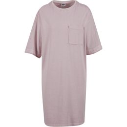Shirtkleid Urban Classics "Urban Classics Ladies Washed Jersey T-Shirt Dress", Damen, Gr. XL, US-Gr&ouml;&szlig;en, blushedrose, 83% Baumwolle, 17% Polyester, unifarben, oversize, Rundhals, Kleider Shirtkleid