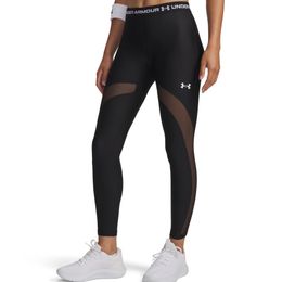 Trainingstights Under Armour "HEATGEAR MESH LEGGING", Damen, Gr. M, N-Gr, ultimate schwarz,, wei&szlig;, Obermaterial: 87% Polyester, 13% Elasthan, Hosen, sportlicher Stil, f&uuml;r Sportmode, mit Elasthan-Anteil