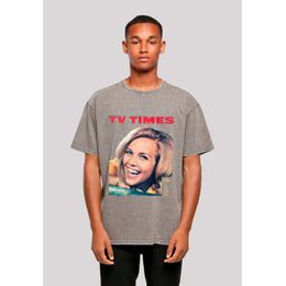 T-Shirt F4NT4STIC "TV Times Honor Blackman 1964 Cover", Herren, Gr. L, grau (asphalt), Obermaterial: 100% Baumwolle, oversize, Rundhals, ohne B&uuml;ndchen, Shirts T-Shirt, Premium Qualit&auml;t