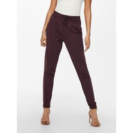 Jogger Pants Only "ONLPOPTRASH LIFE EASY COL PANT PNT NOOS", Damen, Gr. XS (34), L&auml;nge 32, port royale, Milano Rib, Obermaterial: 63% Viskose, 32% Nylon, 5% Elasthan, unifarben, regular fit lang, Hosen, Viskosemischung, regular fit