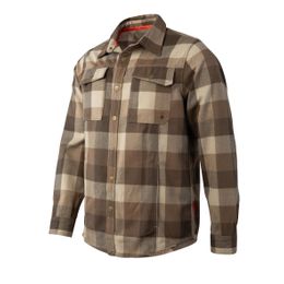 Karohemd HERO by John Medoox "Overshirt Workwear Arbeitshemd", Herren, Gr. L, US-Gr&ouml;&szlig;en, beige (sand check), angeraute Sweatware, 65% Polyester, 35% Viskose, regular fit, Hemden Karohemd, Arbeitshemd Funktionsqualit&auml;t f&uuml;r Herren