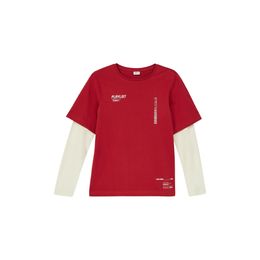 T-Shirt s.Oliver JUNIOR, Jungen, Gr. 170/176, rot, Jersey, Obermaterial: 100% Baumwolle, bedruckt, regular fit normal, Rundhals, Shirts T-Shirt, mit Print