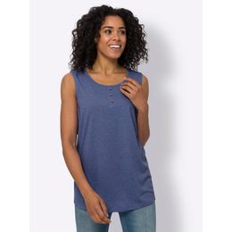 Longtop Classic Basics, Damen, Gr. 40, blau (royalblau, meliert), 65% Polyester, 35% Baumwolle, meliert, Rundhals, Tops