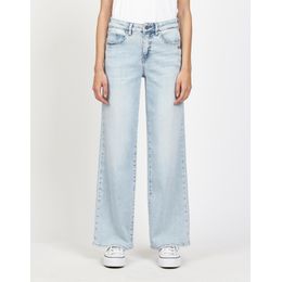 Straight-Jeans Gang "94CARLOTTA LONG", Damen, Gr. 34, N-Gr, cosmic marble wash, Denim/Jeans, Obermaterial: 93% Baumwolle, 5% Elastomultiester, 2% Elasthan, weit lang, Jeans Straight-Jeans, Wide Leg im 5-Pocket-Stil