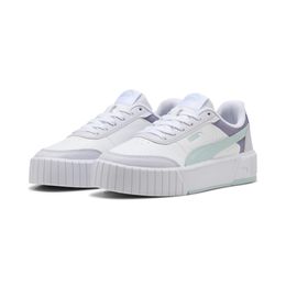 Sneaker Puma "Carina Mia Sneakers M&auml;dchen", Jungen, Gr. 35,5, wei&szlig; fresh water lavender pop blau lila, Obermaterial: Kuhleder, Textil, Synthetik. Futter: Textil. Innensohle: Textil. Laufsohle: Gummi, Schuhe Sneaker